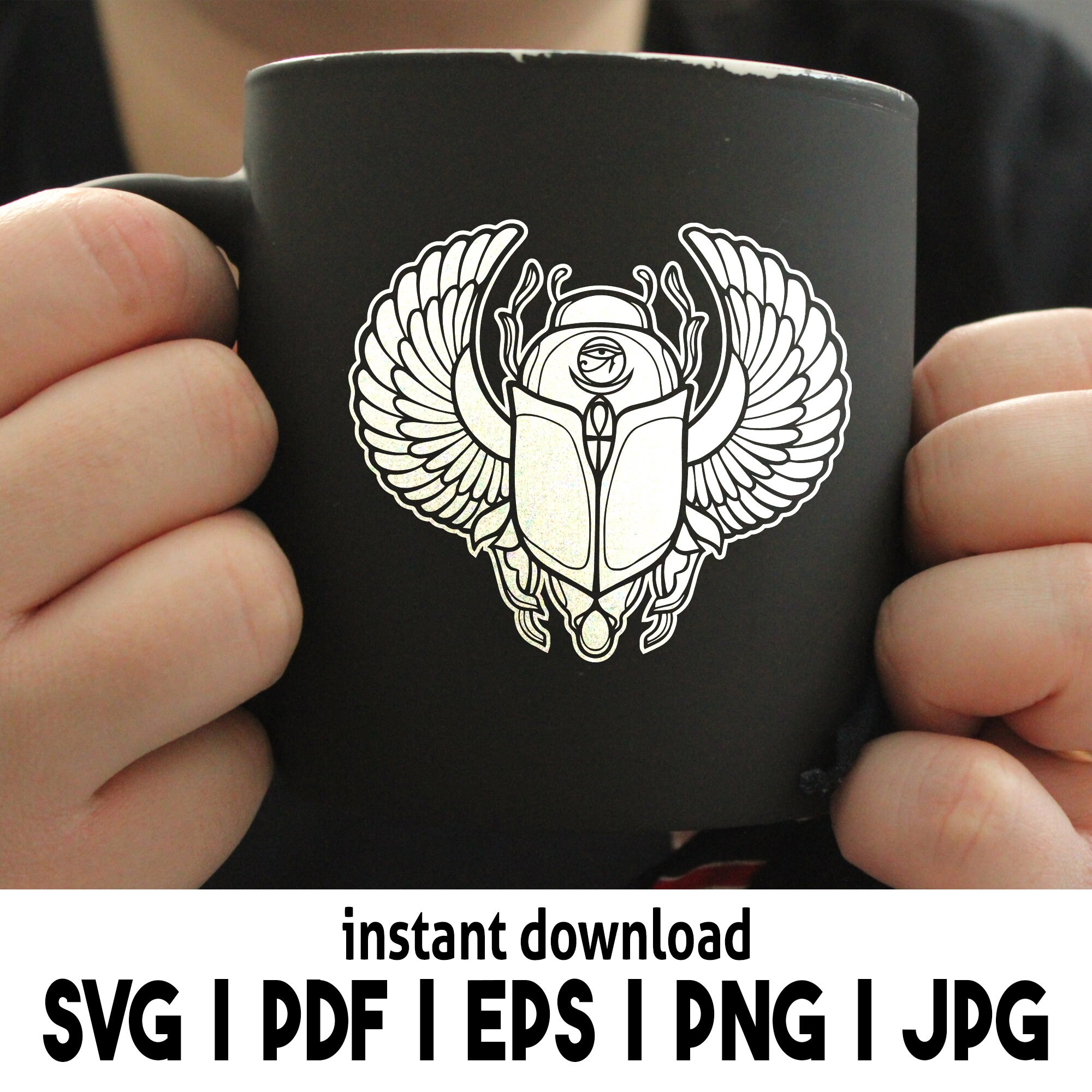 Egyptian Scarab Beetle SVG | Symbol of Transformation | Instant Digital ...