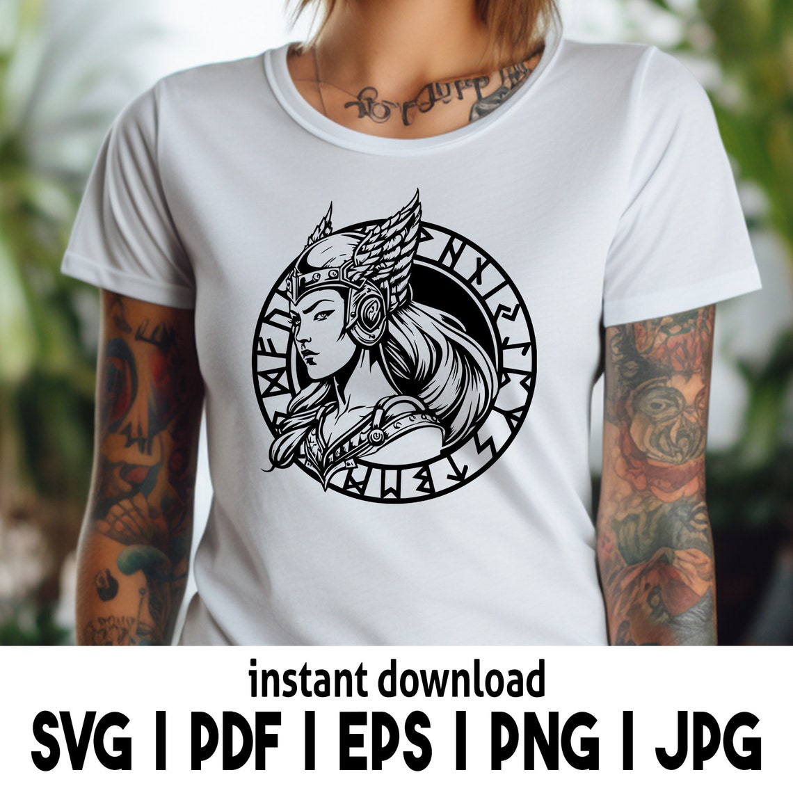 Nordic Valkyrie SVG Stencil Design - Instant Digital Download for Your ...