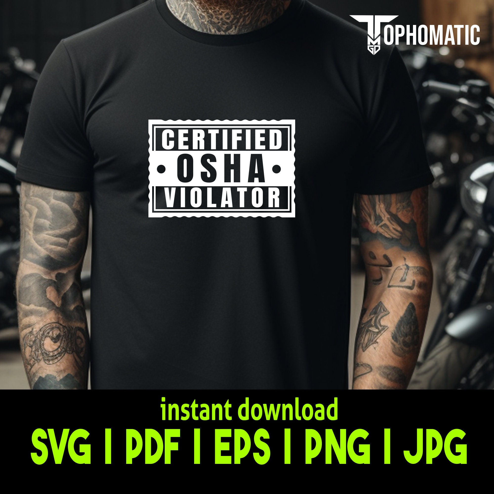 Osha Certified Violator SVG Rectangle Stamp Design, Funny Gag Gifts ...