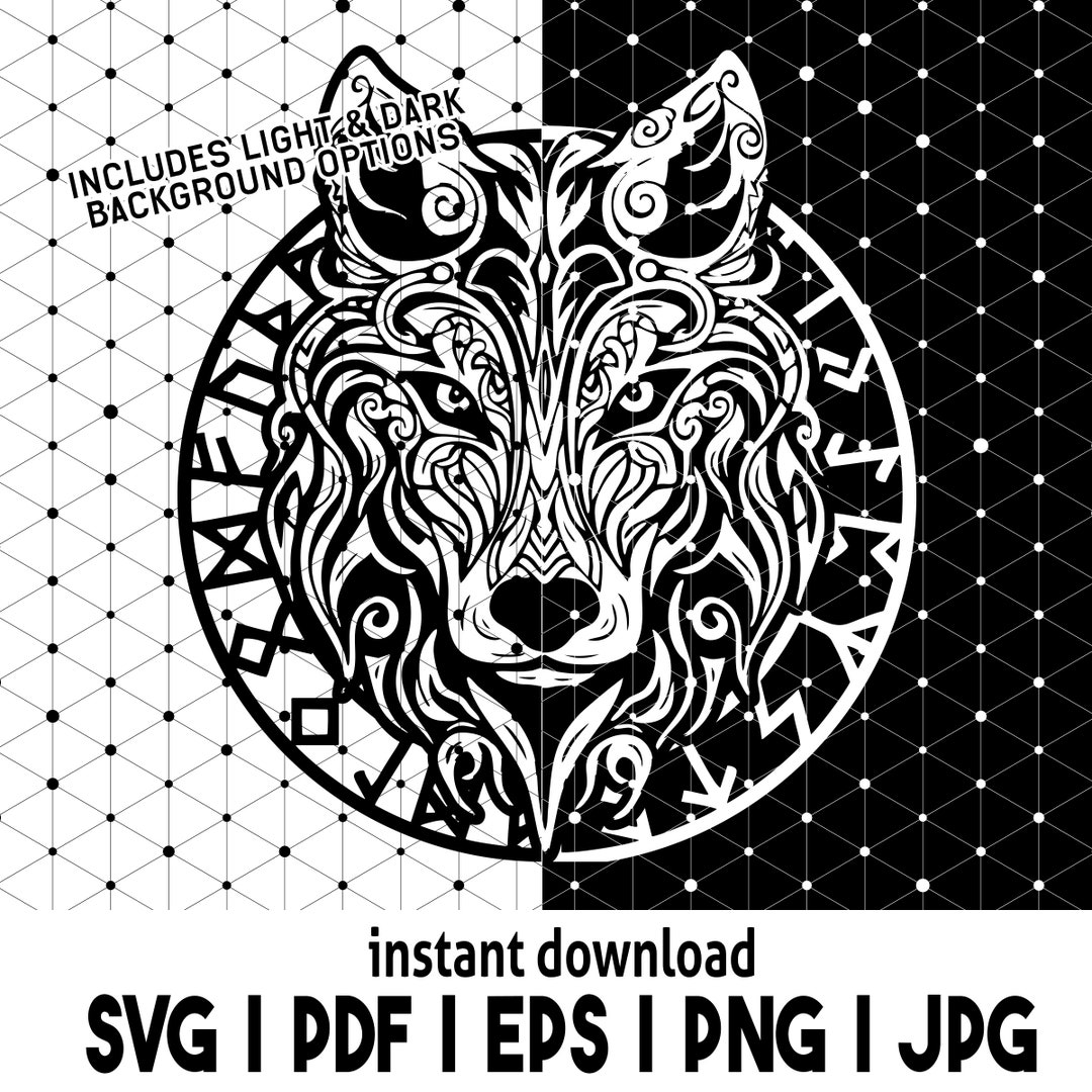 Fenrir Wolf Norse & Scandinavian SVG Design | Unleash Your Inner Viking ...