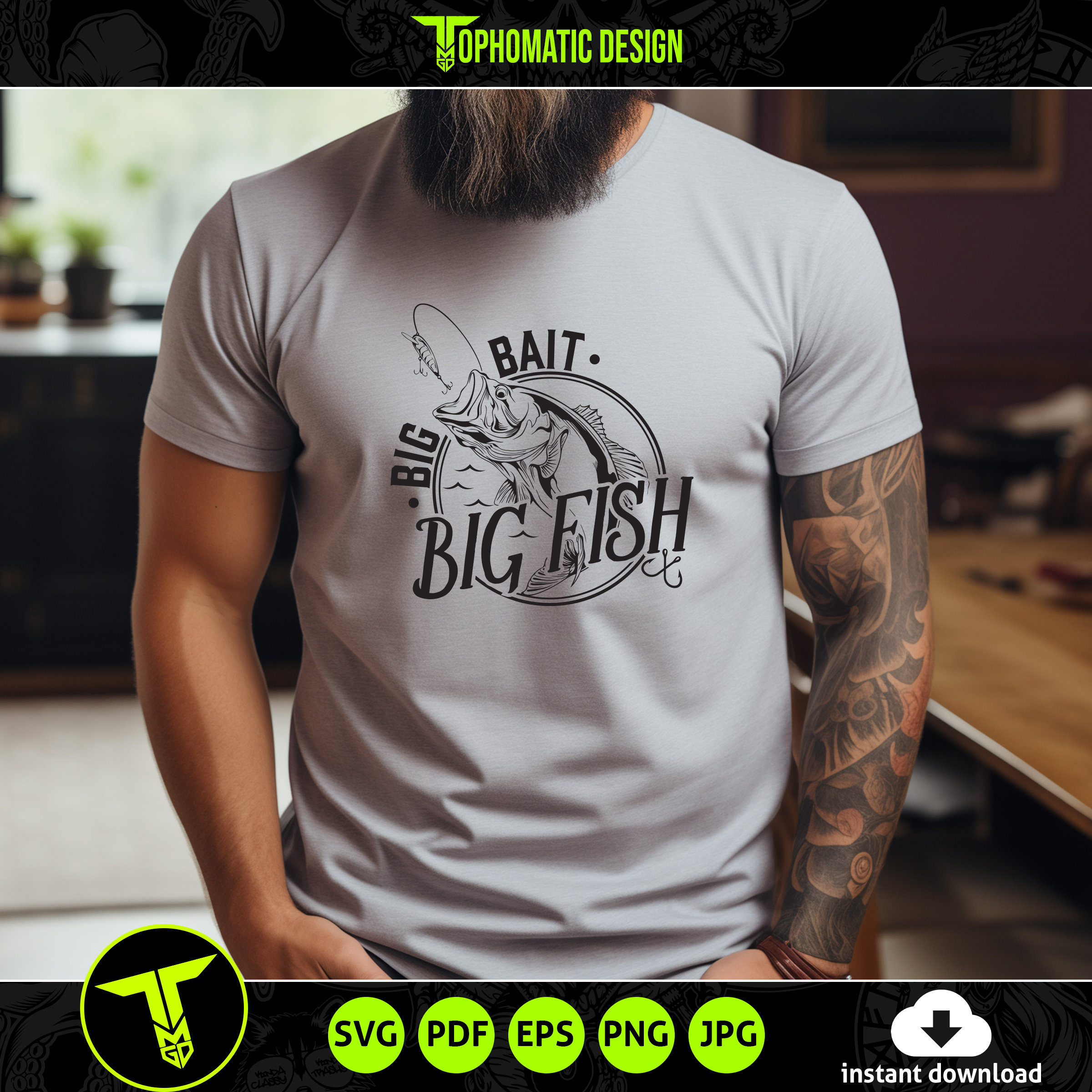 Bass Fishing SVG, Big Bait Big Fish Design (digital Download) - Etsy