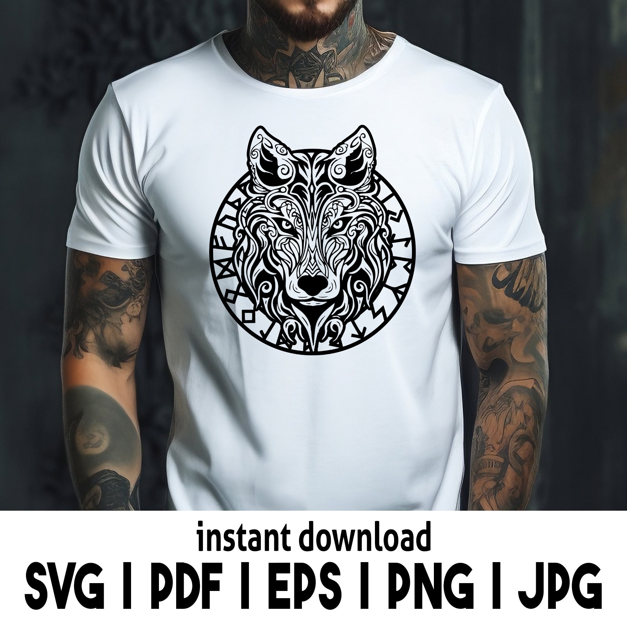 Fenrir Wolf Norse & Scandinavian SVG Design | Unleash Your Inner Viking ...
