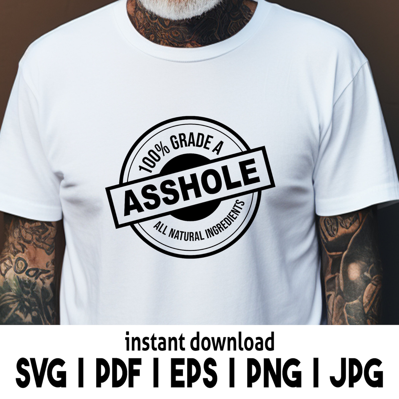 Funny 100% Grade A Asshole SVG Stamp Digital - Etsy