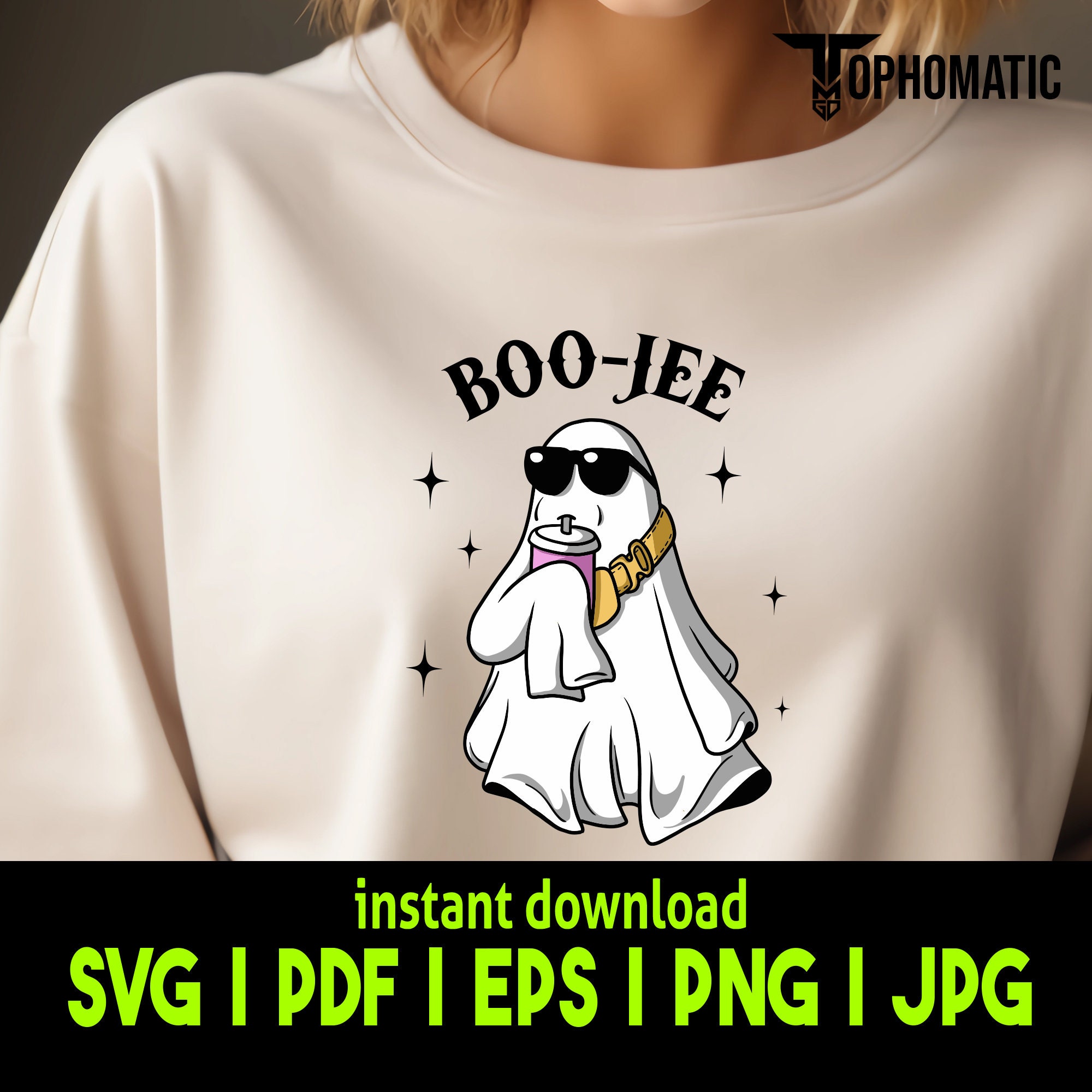 Boojee Ghost SVG Funny Halloween SVG Design Instant - Etsy