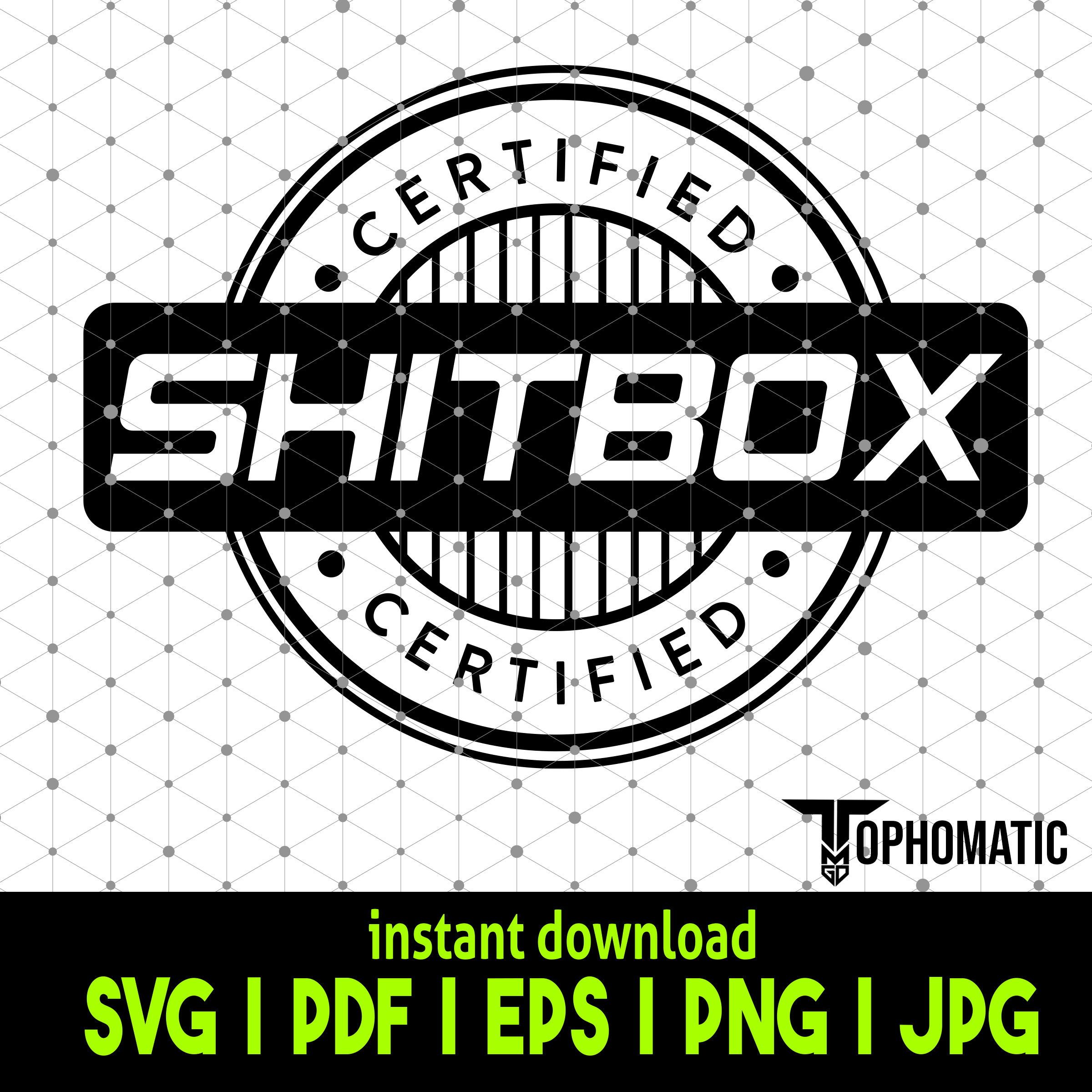 Certified Shitbox SVG Stamp Design Funny Car Decal Instant - Etsy Australia