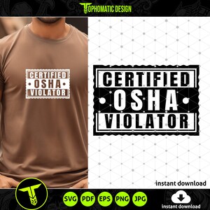 Osha Certified Violator SVG Rectangle Stamp Design, Funny Gag Gifts ...