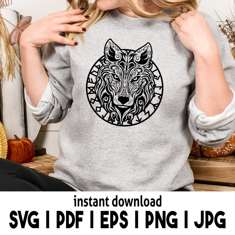Fenrir Wolf Norse & Scandinavian SVG Design Unleash Your - Etsy