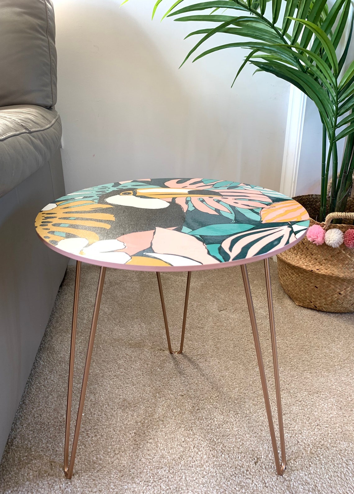 Tropical Toucan Blush Side Table / Coffee Table / Bedside - Etsy