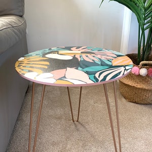 Tropical Toucan Blush Side Table / Coffee Table / Bedside Table. Rose ...