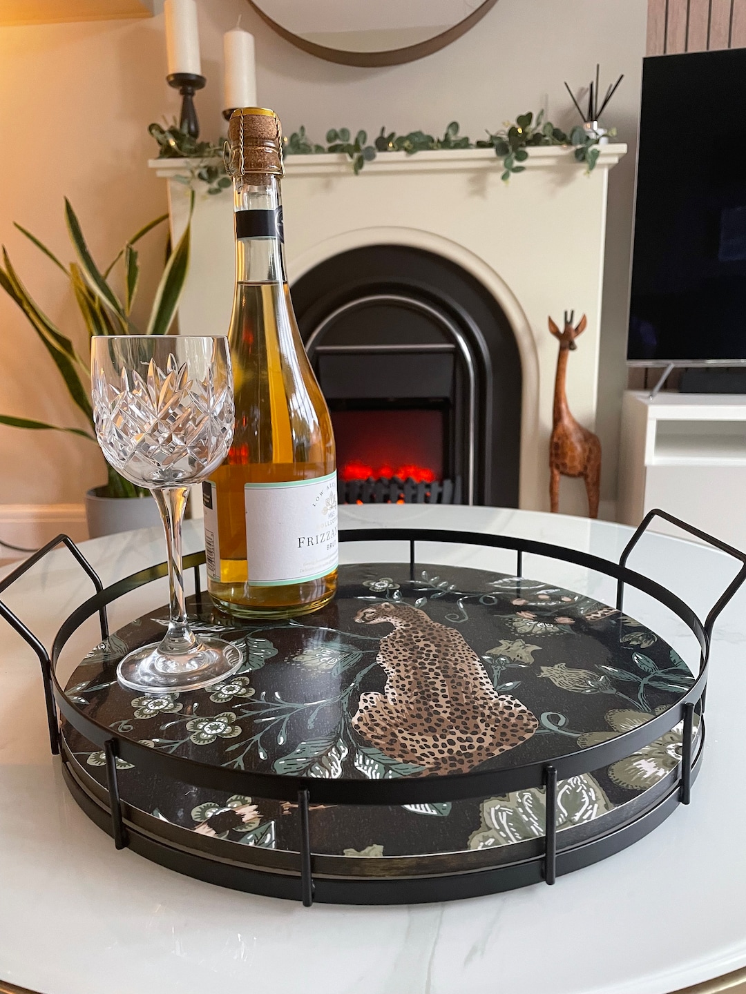 Leopard Coffee Table Tray, Dining Table Tray, Footstool Tray, Breakfast ...