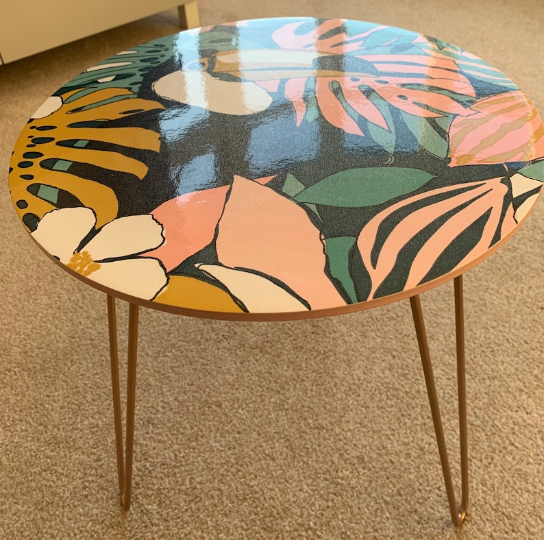 Tropical Toucan Blush Side Table / Coffee Table / Bedside Table. Rose ...