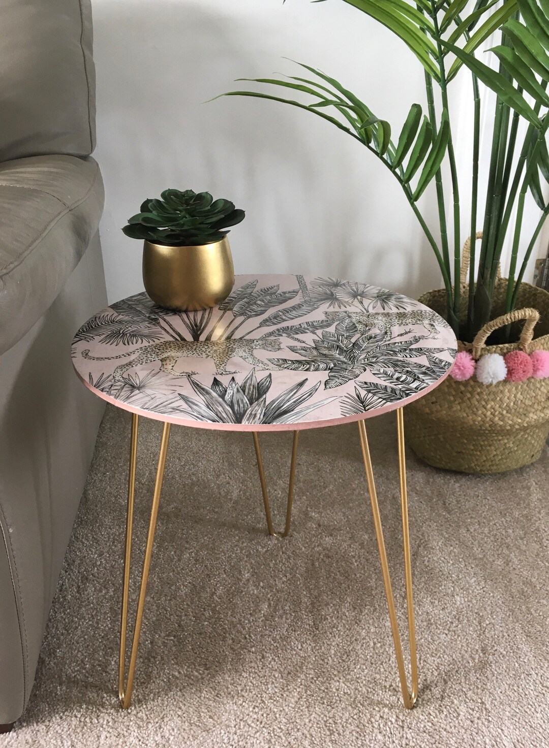 Rose gold end table store