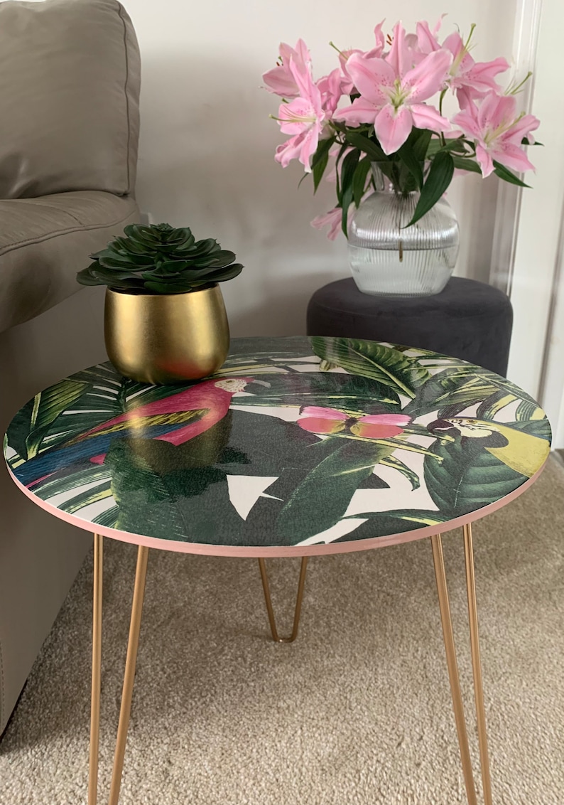 Parrots in Paradise Side/coffee/bedside/end Table. Living Room, Snug ...