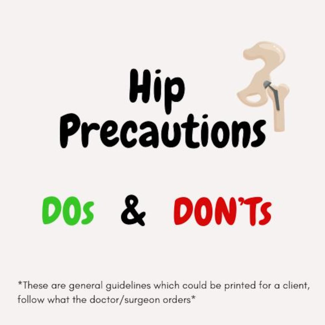 Hip Precautions Visual Aid - Etsy