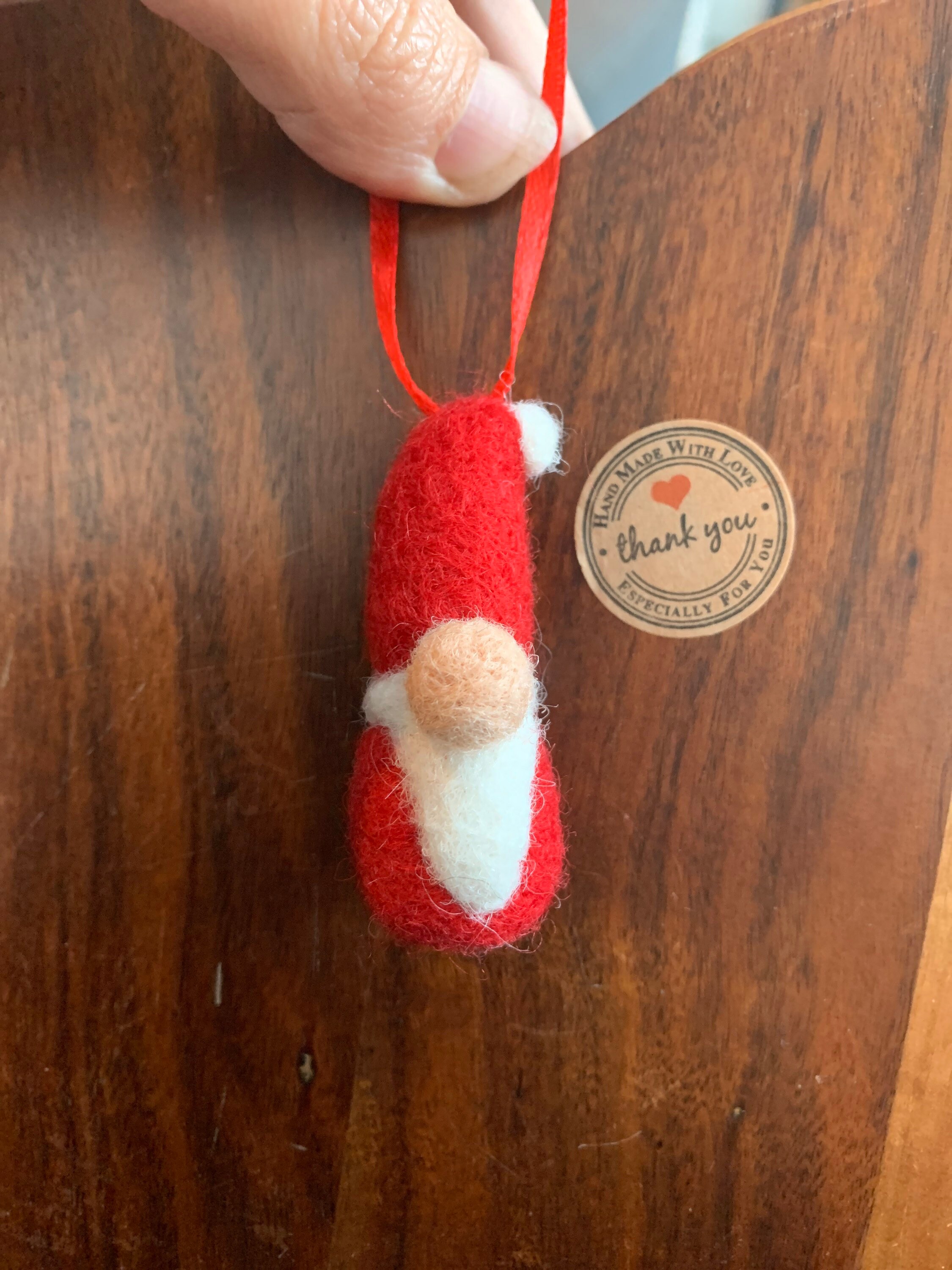 Needle felted Christmas Santa gonk decoration. Small | Etsy