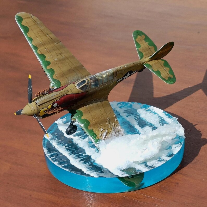 1/48 Built P-40 Warhawk Diorama Epoxy Water Scale Model Built and ...