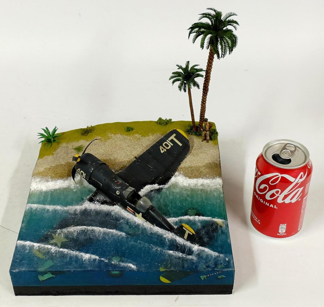 1/48 Built F4 Corsair Beach Diorama Epoxy Water Scale Model Built and ...