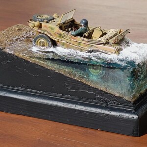 1/35 Built Schwimmwagen Diorama Epoxy Water Scale Model Built and ...