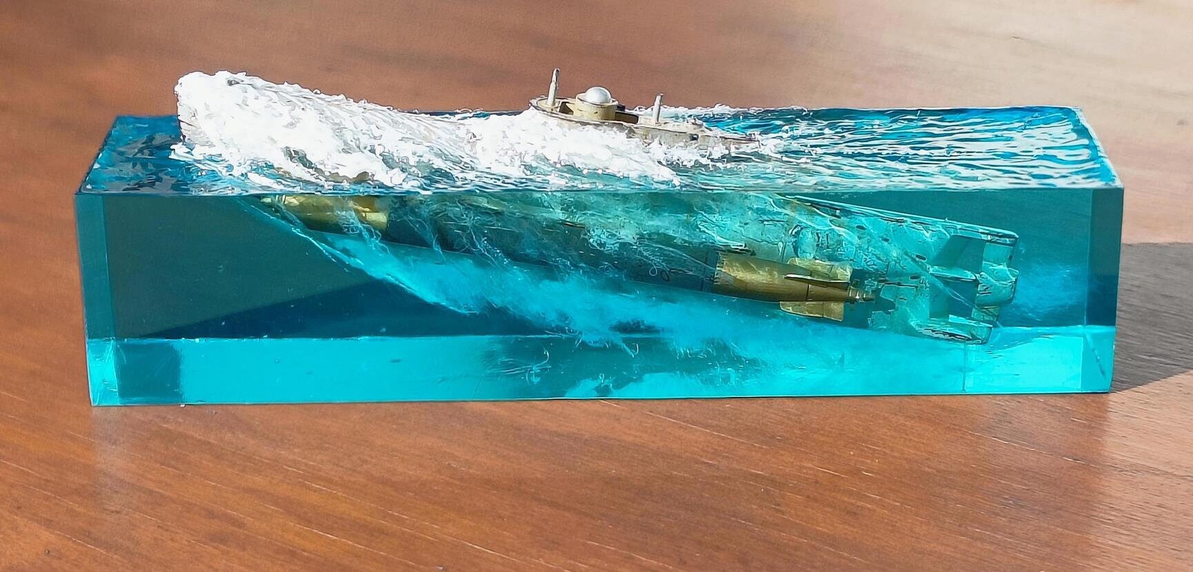 1/48 Built Seehund Submarine Diorama Epoxy Water Scale Model Built and ...
