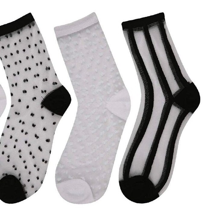 Mesh Stripe Socks - Etsy