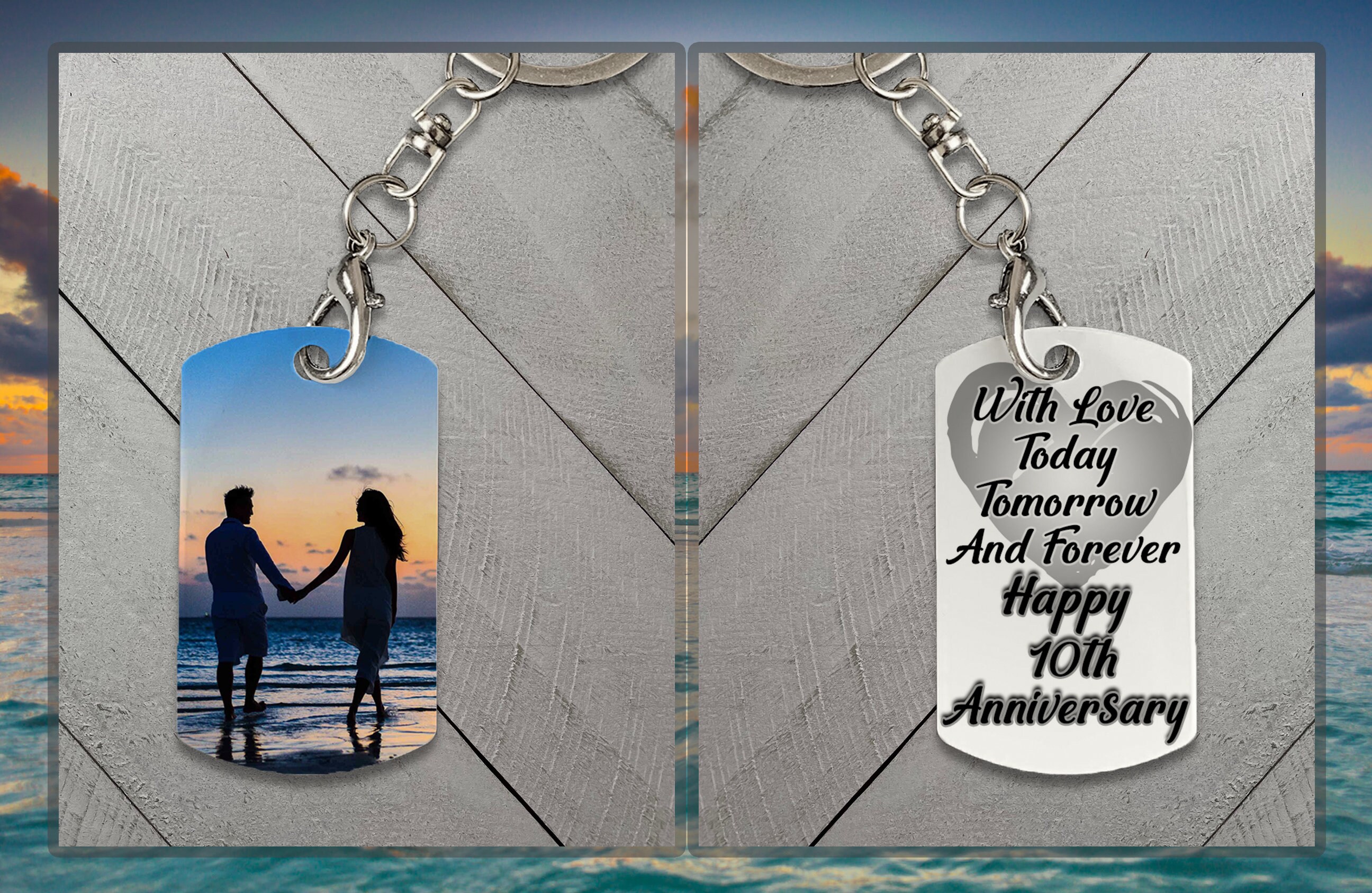 Happy Anniversary Keychain Custom Photo Custom Year - Etsy