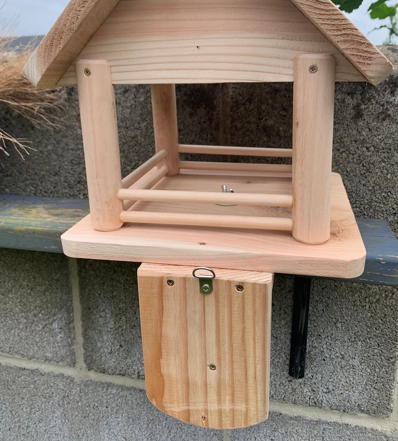 Handmade Wooden Bird Table – Small Garden Birds, Wall or Fence Mount ...