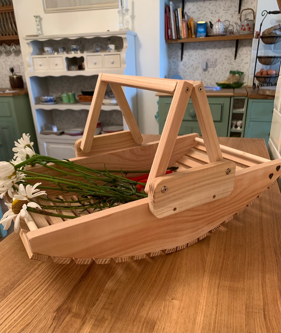 Wooden Garden Trug With Fold Down Handle Can Be Personalised | Etsy