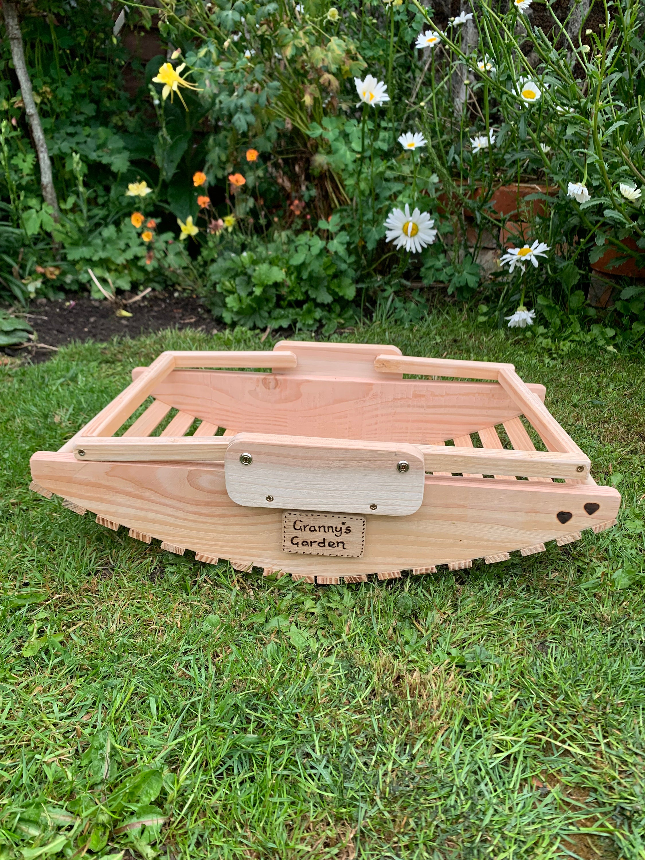 Wooden Garden Trug With Fold Down Handle - Can Be Personalised - Etsy UK
