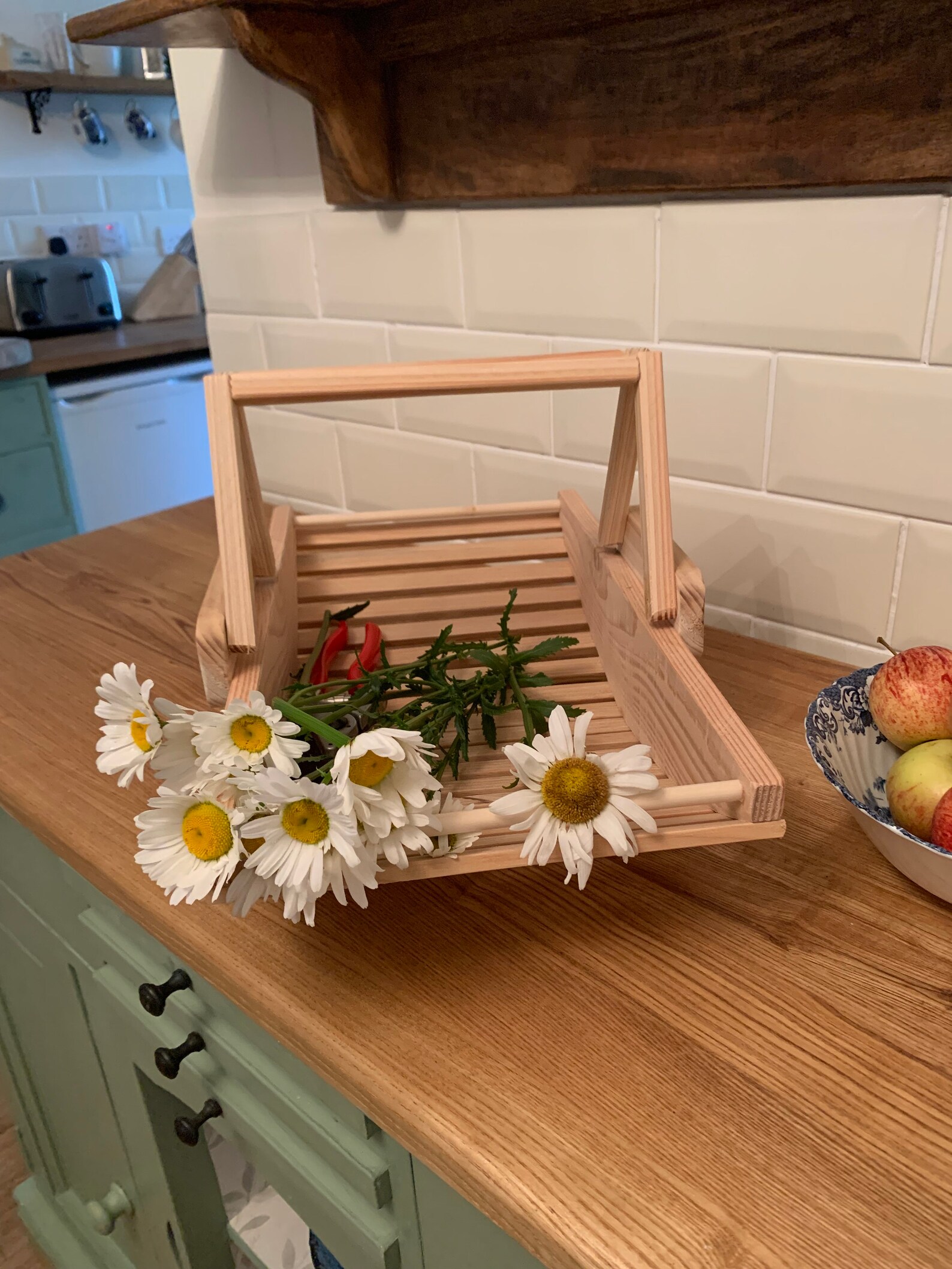 Wooden Garden Trug With Fold Down Handle - Can Be Personalised - Etsy UK