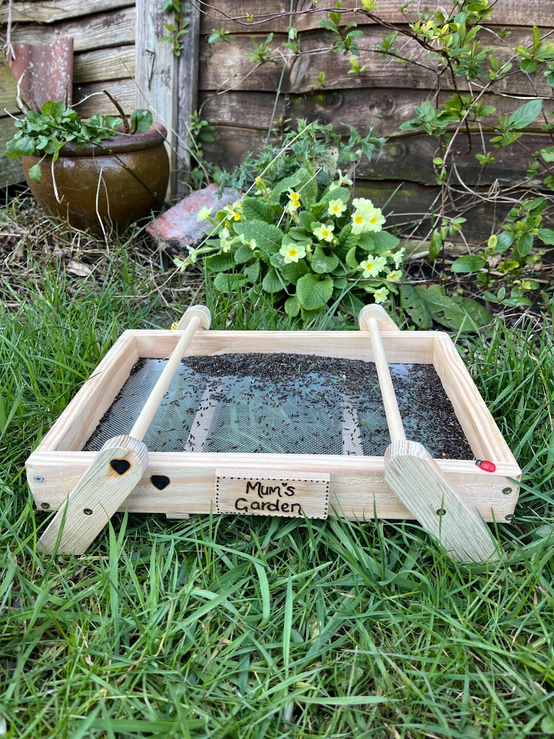 Ground Bird Feeder Table With Perches - for Robins, Thrushes ...