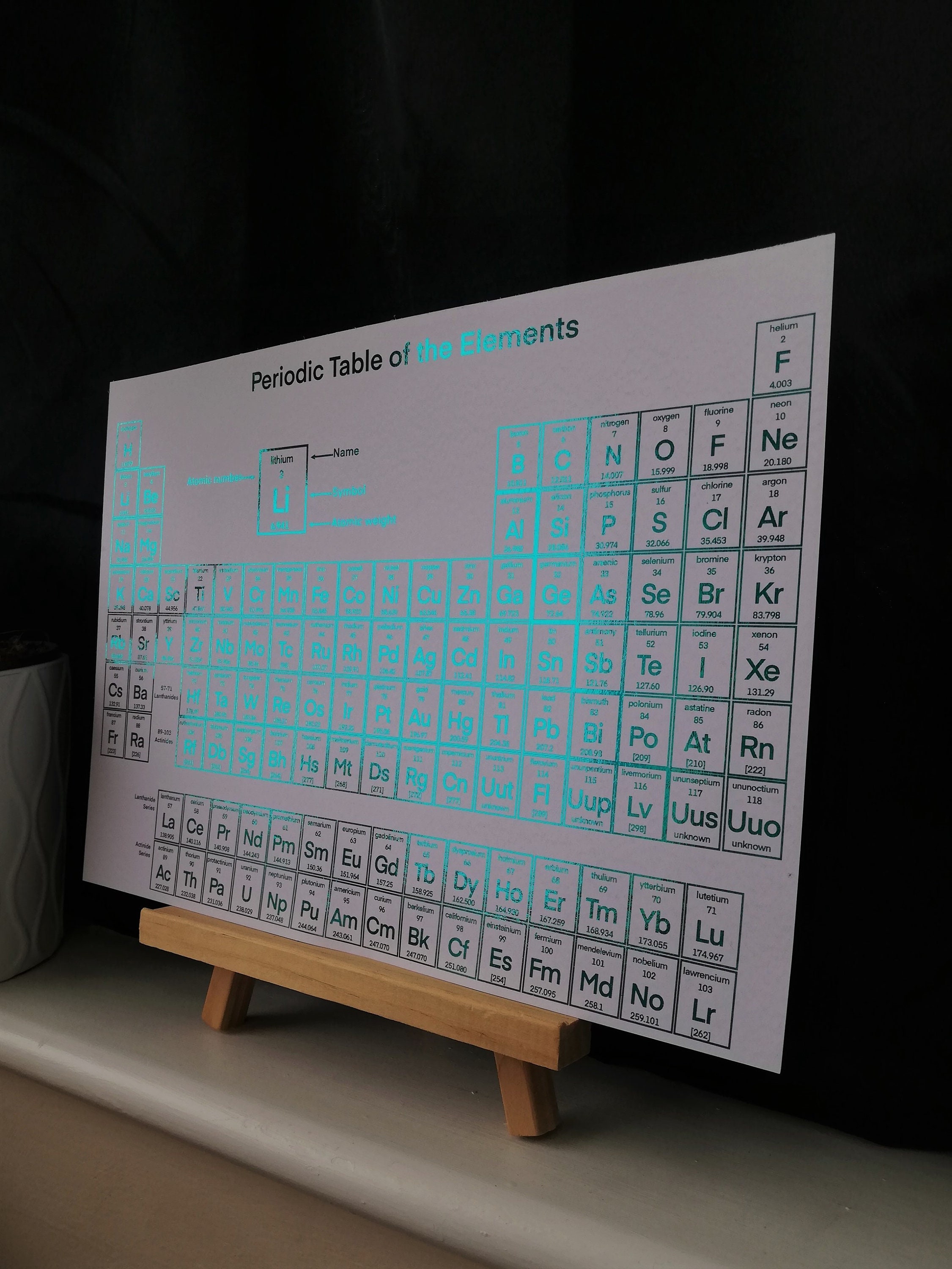 Periodic Table of Elements Gold Foil Print Chemistry Gift Science ...