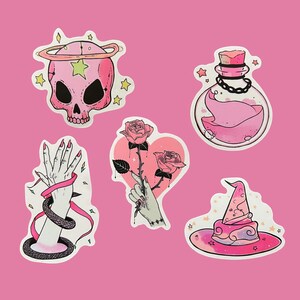 10 Sets of 5 Pink Witch Sticker | Black Magic | Witchcraft | Witchy ...