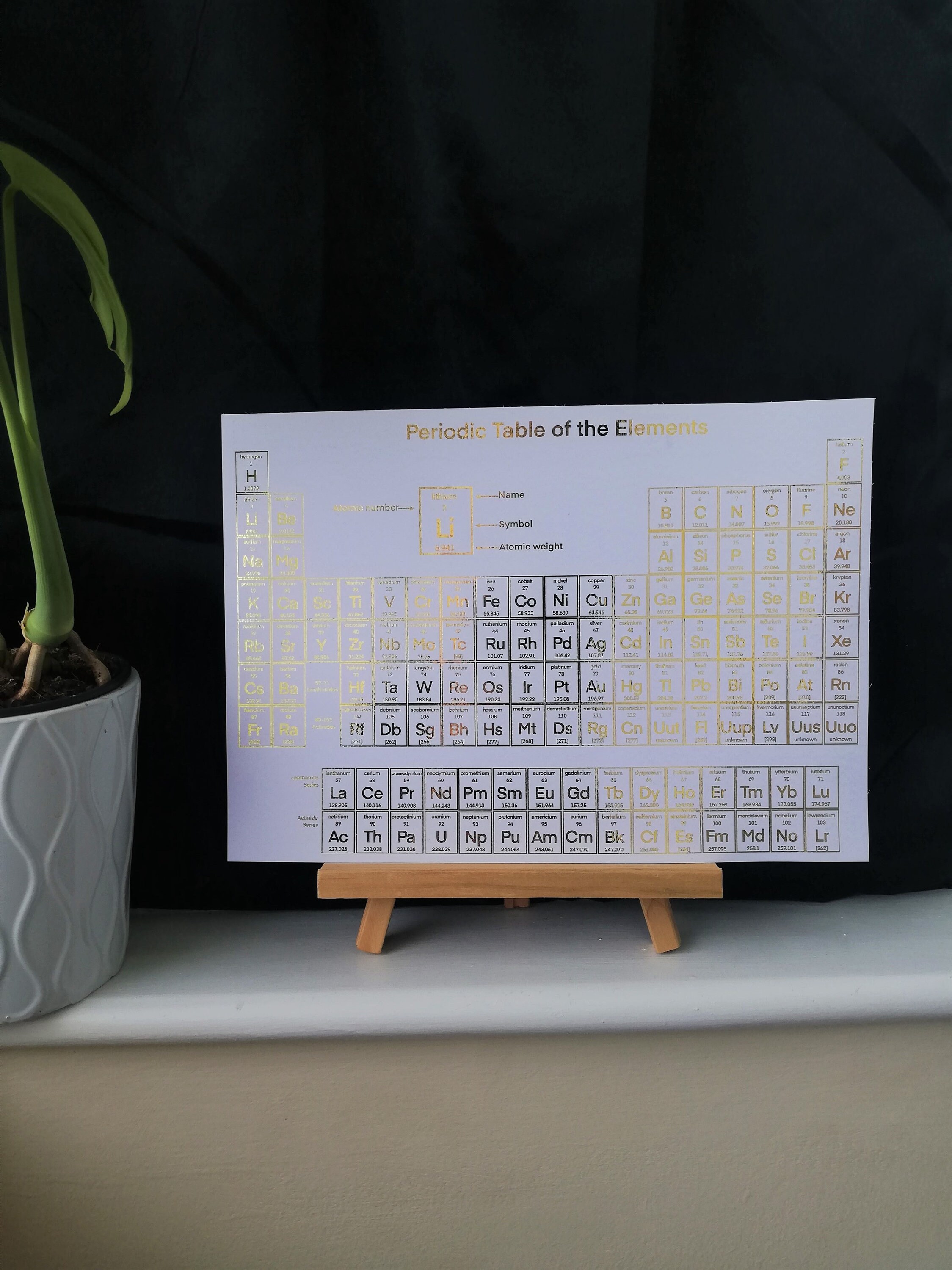 Periodic Table of Elements Gold Foil Print Chemistry Gift Science ...