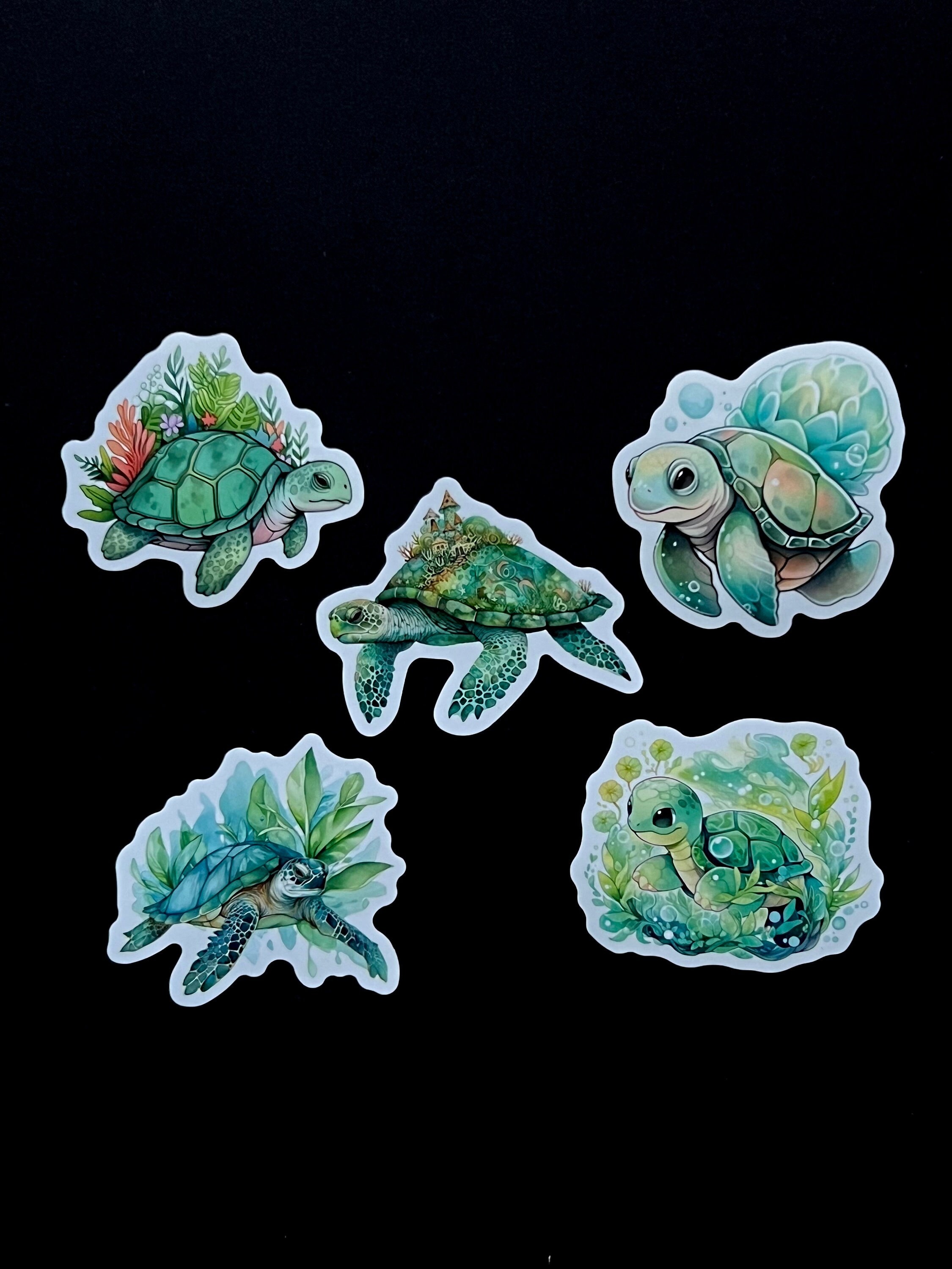 10 Sets of 5 Sea Turtle Stickers Waterproof & DIY Friendly - Etsy