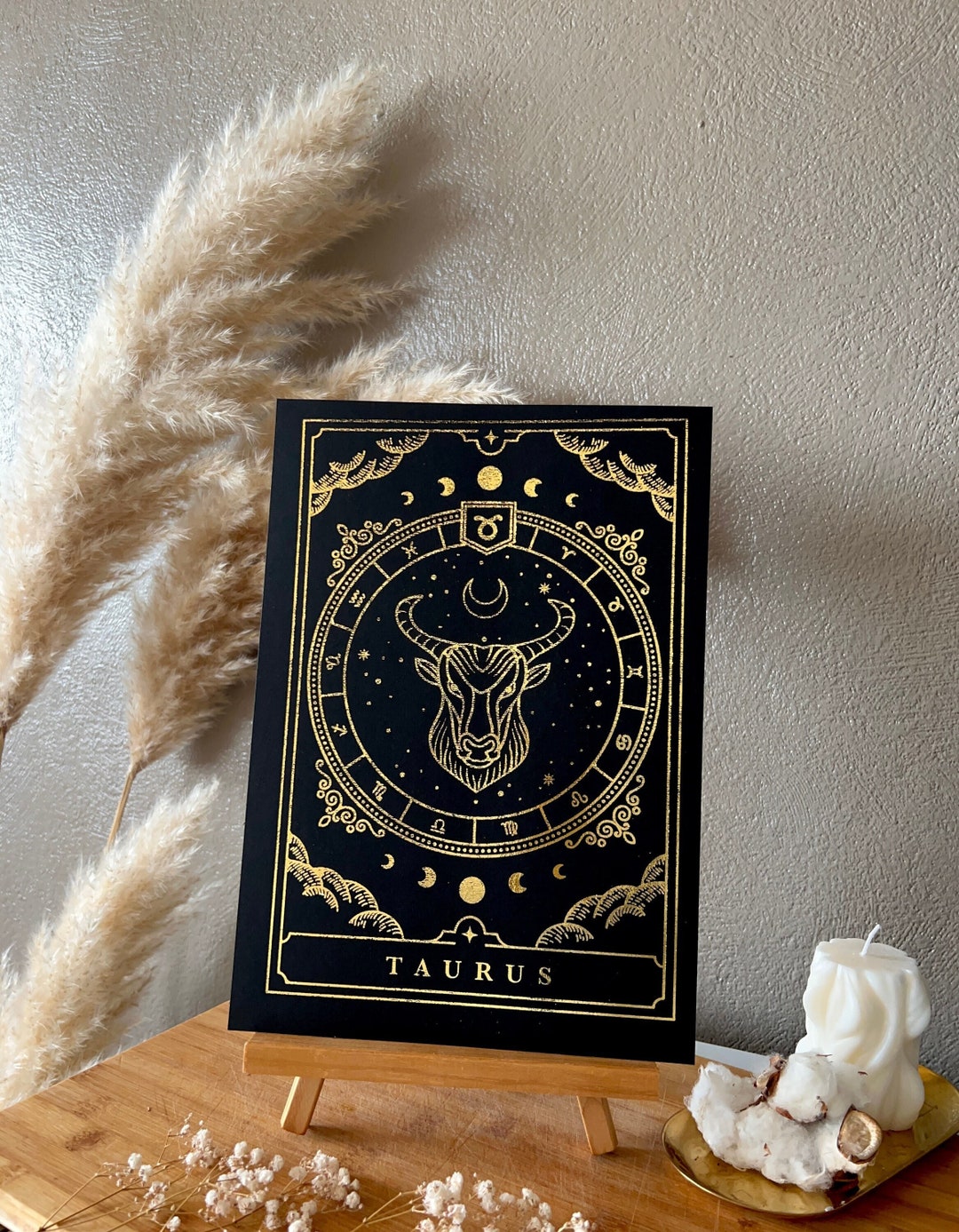 Taurus Zodiac Star Sign - Foil Print Wall Art Home Decor | Gift ...