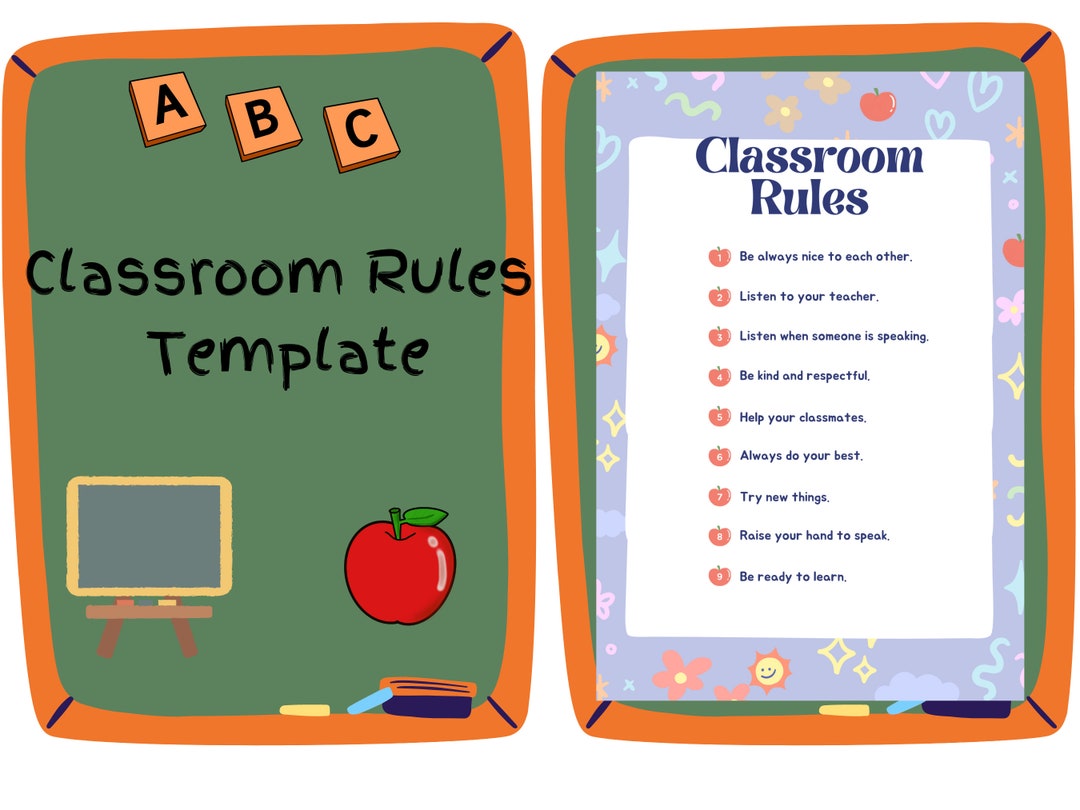 Classroom Rules Template - Etsy