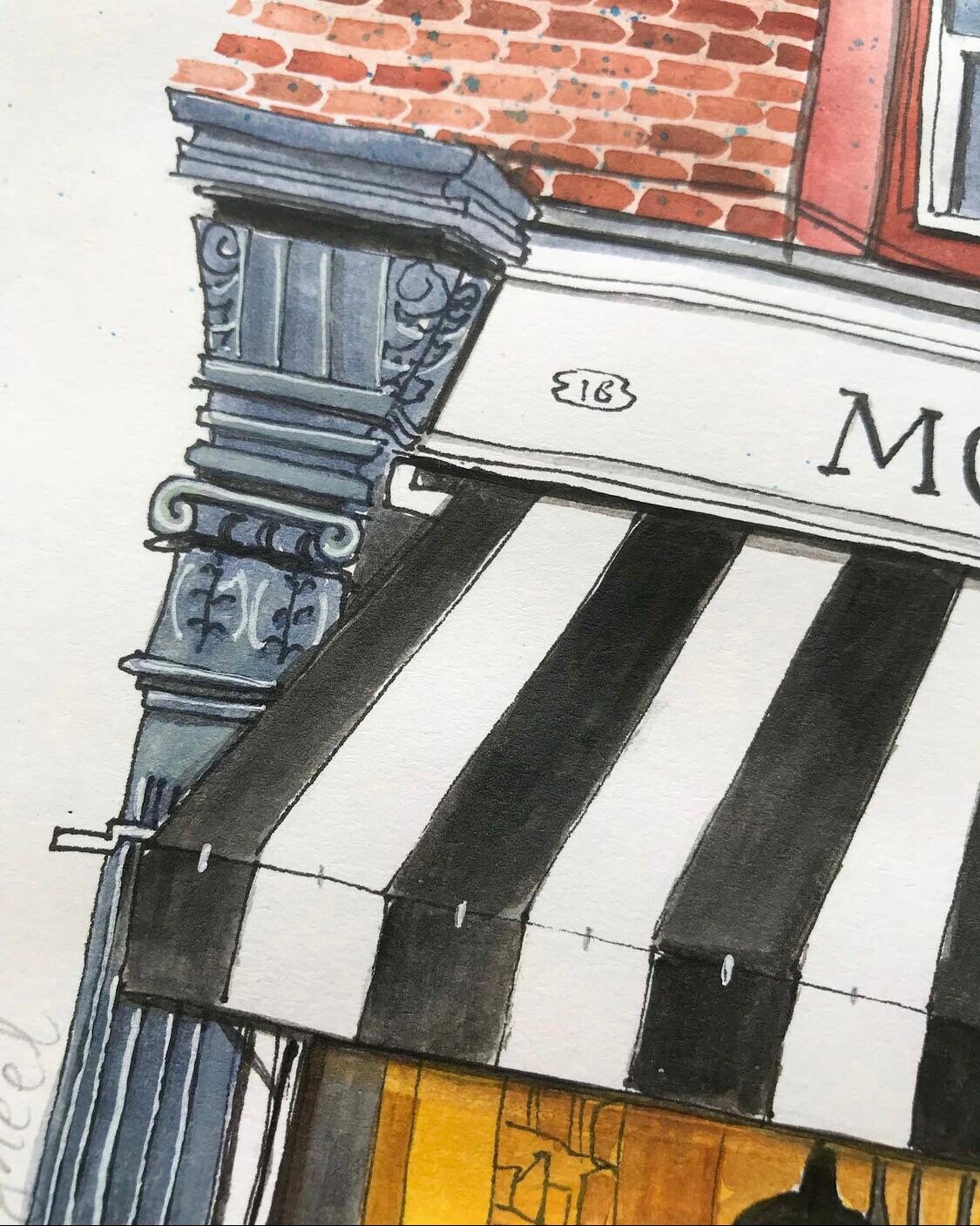 Monocle Café Watercolor Print – Whimsical Coffee Shop, Cozy London Cafe ...