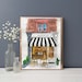 Monocle Café London Watercolor Print – Black & White Awning Art - Etsy