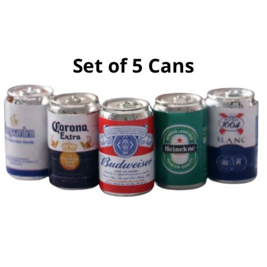 Miniature Set of 5 Beer Cans, 1/6 Mini Size Drinks, Diorama Props, Mini ...