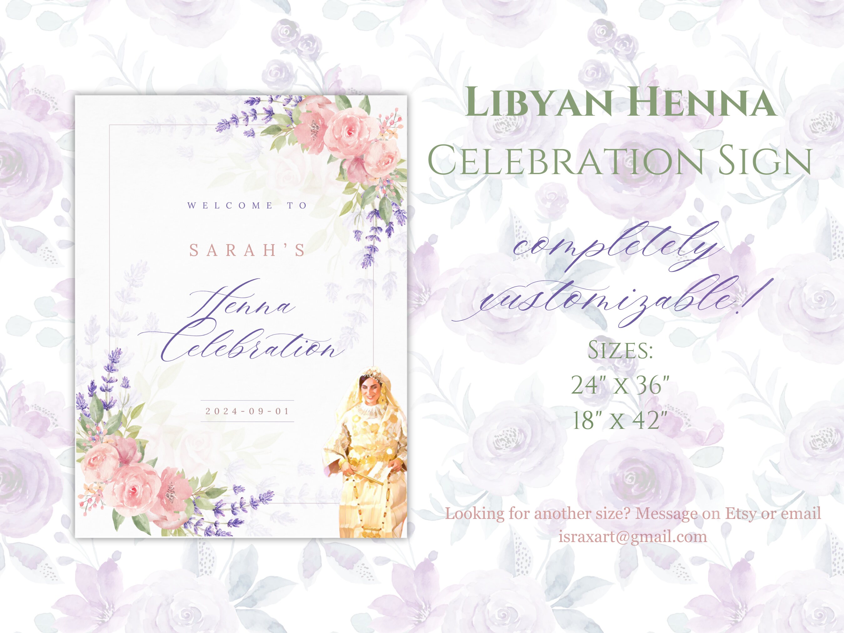 Libya Henna Cultural Customizable Wedding Libyan Henna Sign Template 24 ...