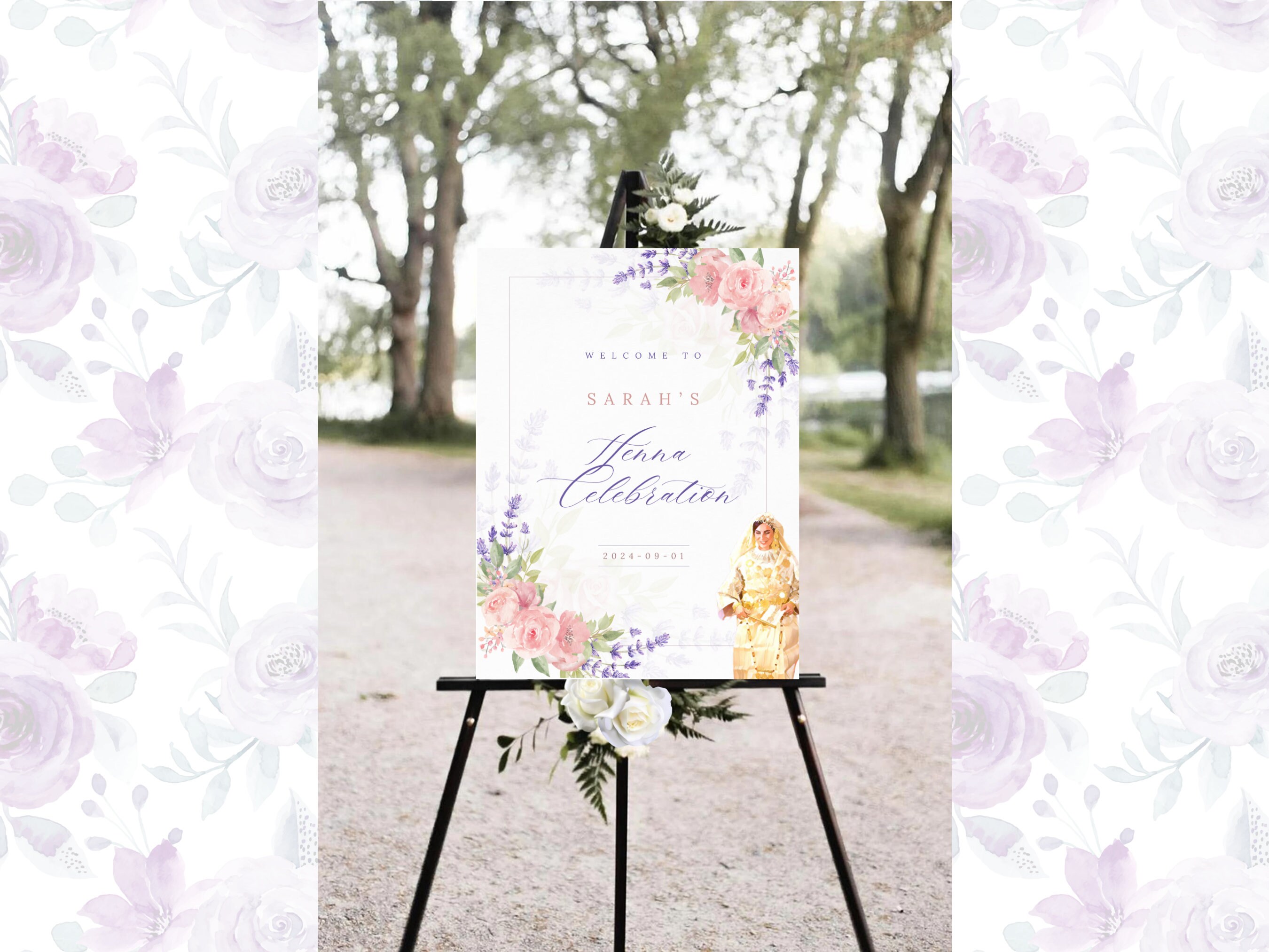 Libya Henna Cultural Customizable Wedding Libyan Henna Sign Template 24 ...