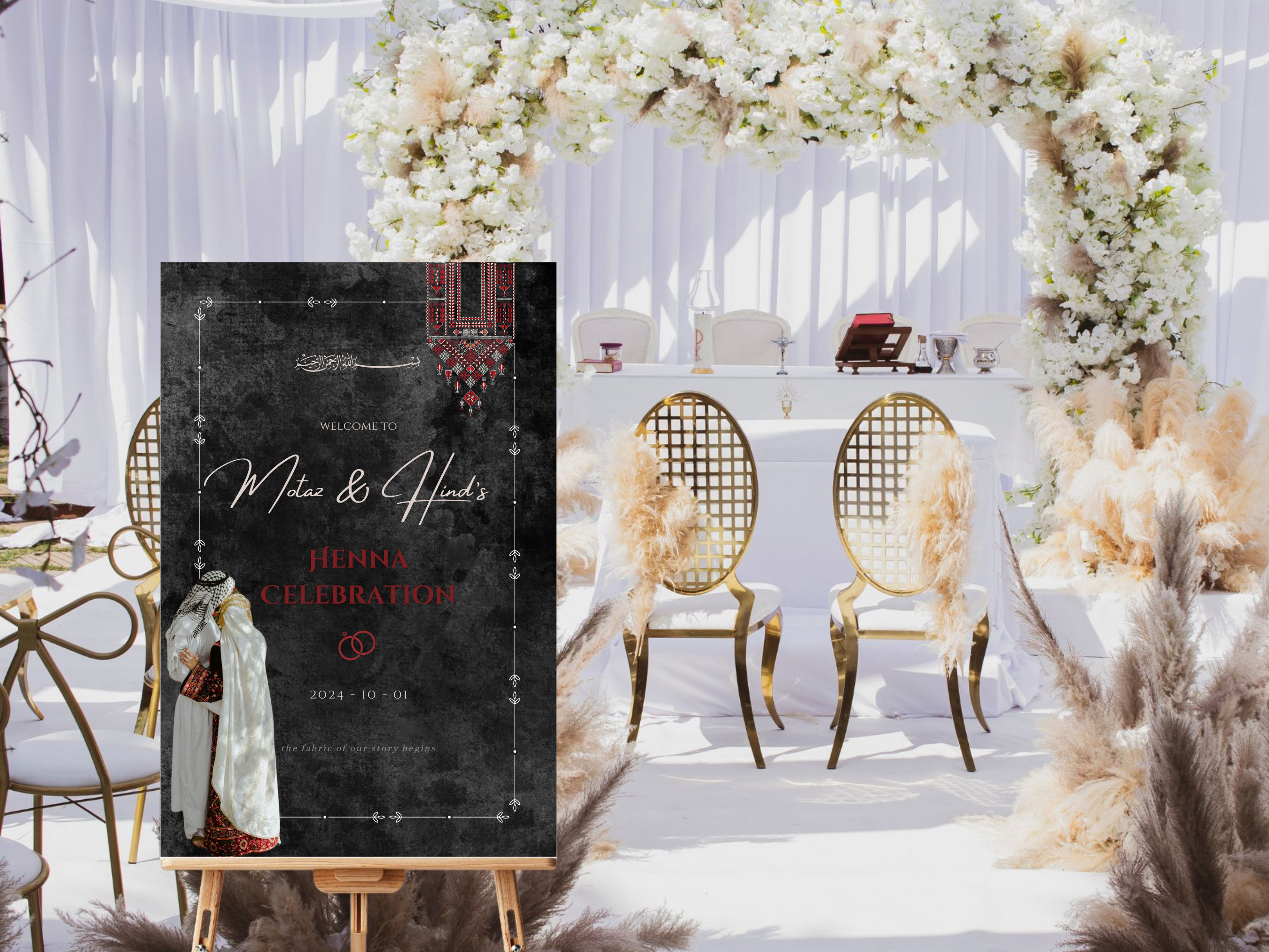 Palestine Welcome to Henna Sign Customizable Template Palestinian ...