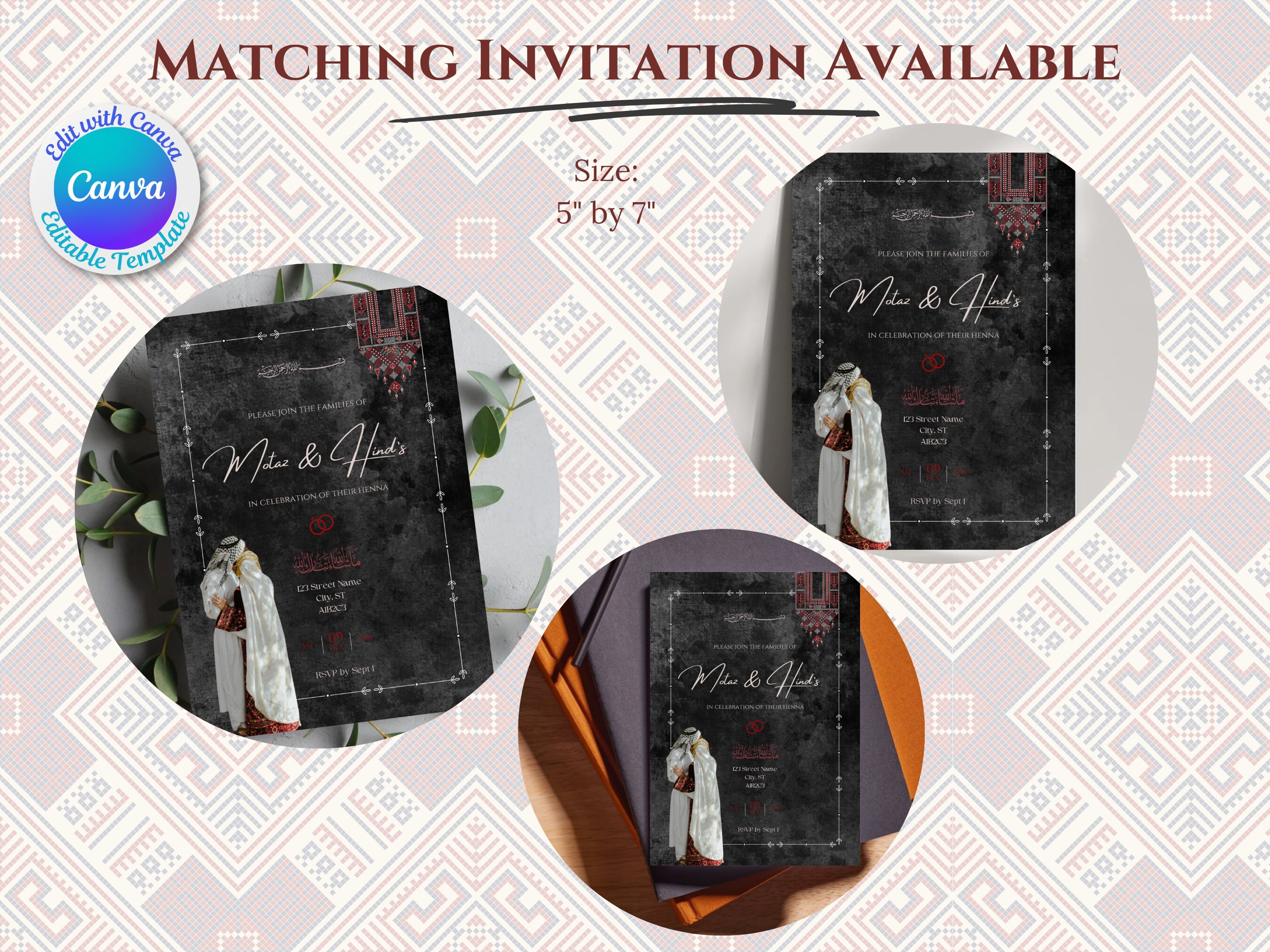 Palestine Welcome to Henna Sign Customizable Template Palestinian ...