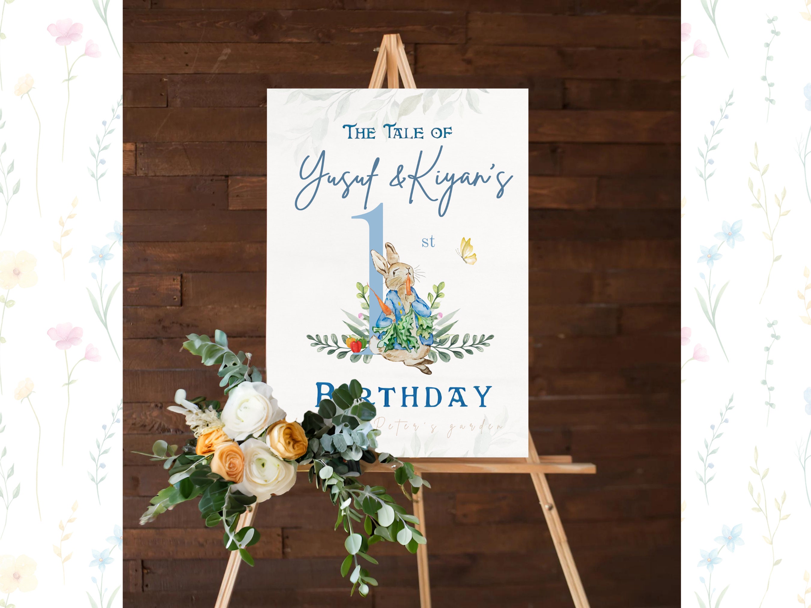 Child Birthday Party Sign, Peter Rabbit Theme, Welcome to Poster ...