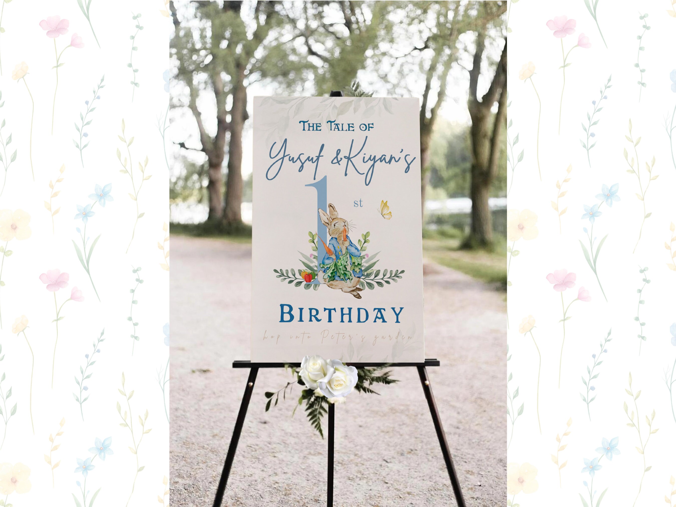 Child Birthday Party Sign, Peter Rabbit Theme, Welcome to Poster ...