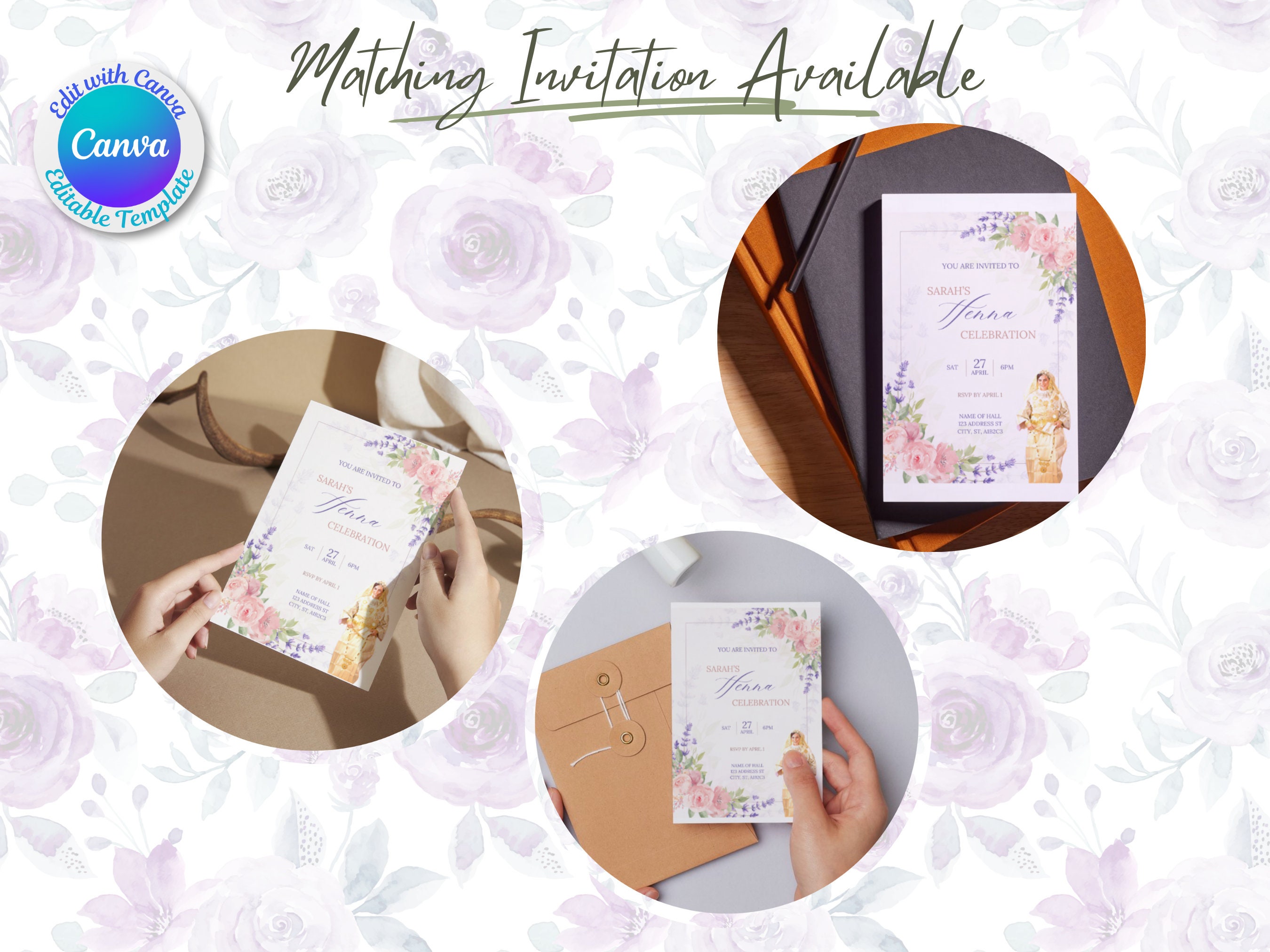 Libya Henna Cultural Customizable Wedding Libyan Henna Sign Template 24 ...