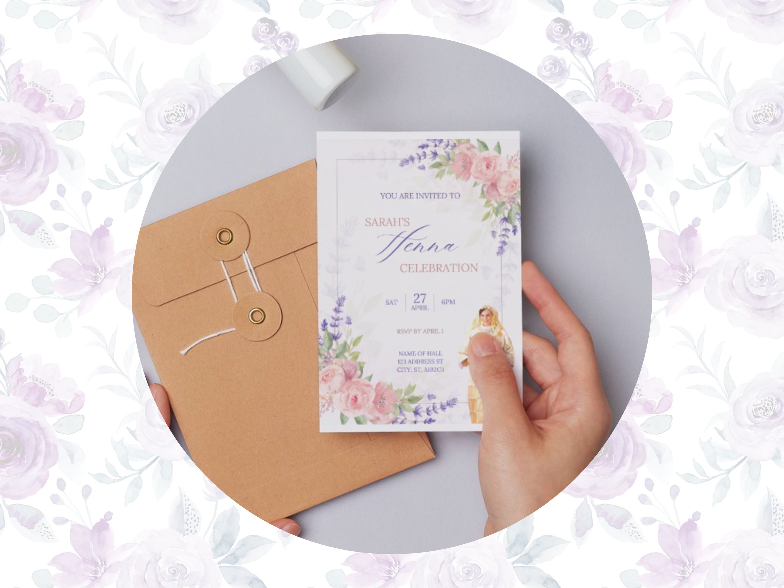 Libya Henna Cultural Customizable Invitation Template 5 by 7, You Are ...