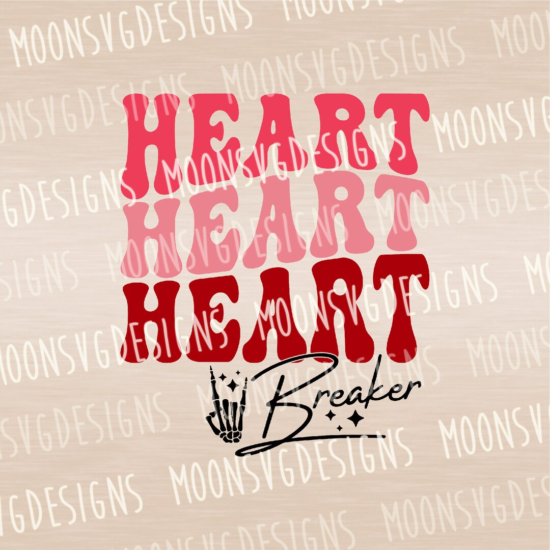Wavy Heartbreaker SVG, Valentine's Day SVG, Groovy Valentine SVG, Iron ...