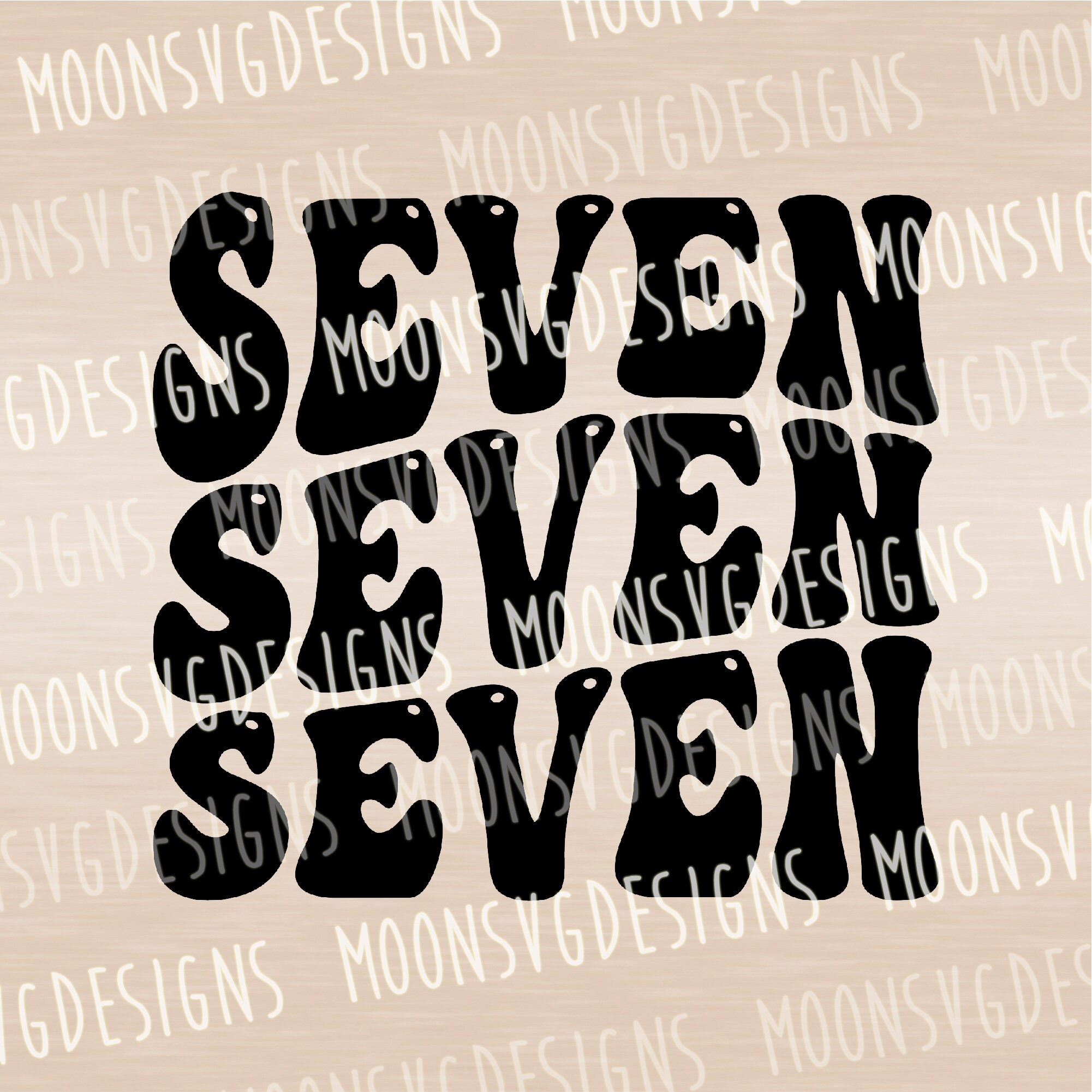 Stacked Seven SVG Groovy Birthday SVG Seventh Birthday SVG - Etsy