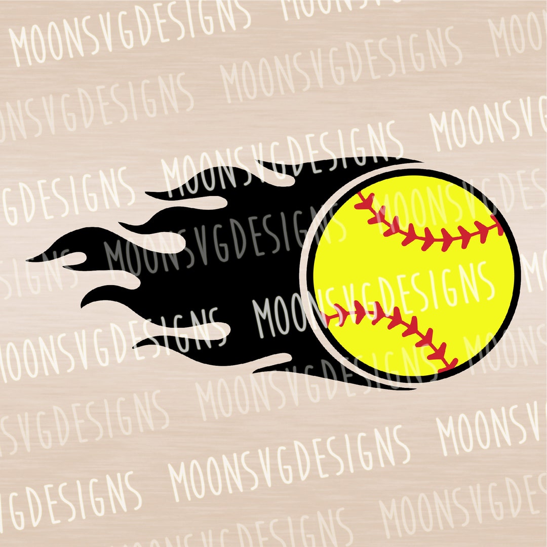 Softball Flame SVG, Softball SVG, Sport SVG, Iron on File, Cut File for ...